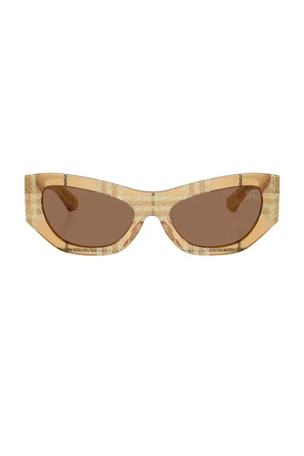 Burberry Check Cat Eye Sunglasses - Check Beige
