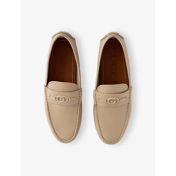 Gucci Gg Leather Driver Loafers - Oat | Editorialist display picture 1