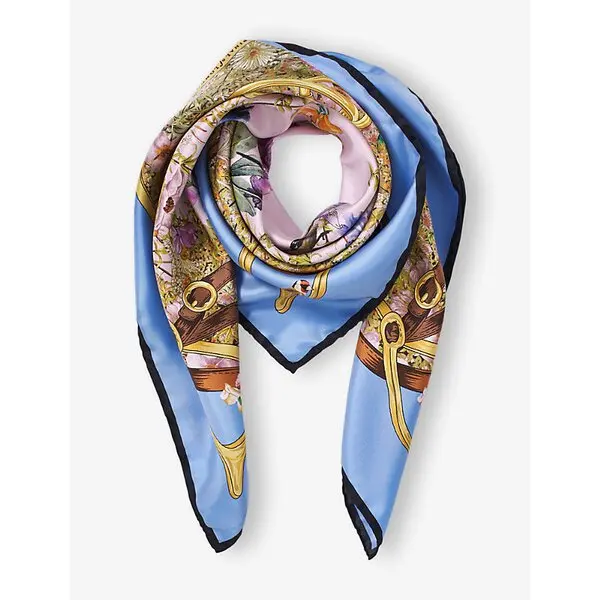 ASPINAL OF LONDON Edwardian Garden Square Silk Scarf - Multi