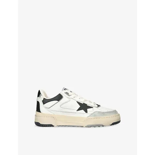 GOLDEN GOOSE Forty2 Leather And Suede Low-top Trainers - White/comb