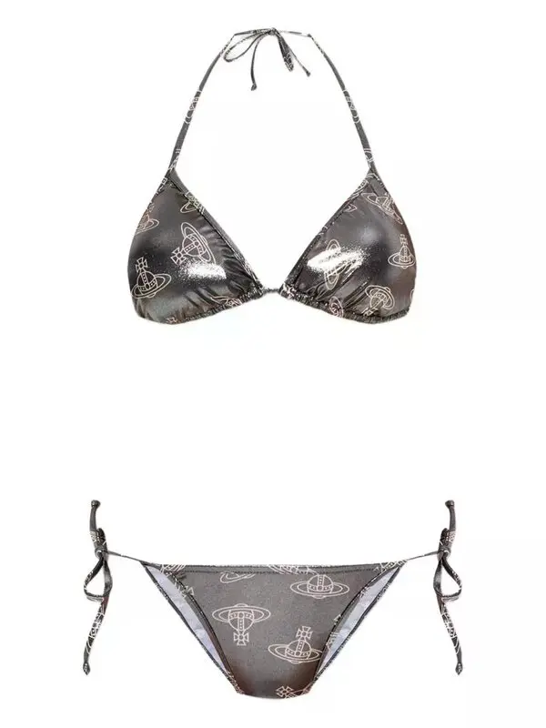 Vivienne Westwood Orb-Print Bikini Set - Silver | Editorialist