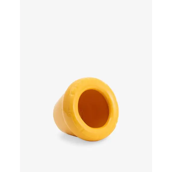HOME STUDYO Pierre Ceramic Planter 25cm - Yolk Yellow Gloss