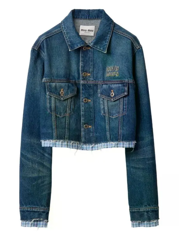 Miu Miu Washed Denim Jacket - Blue