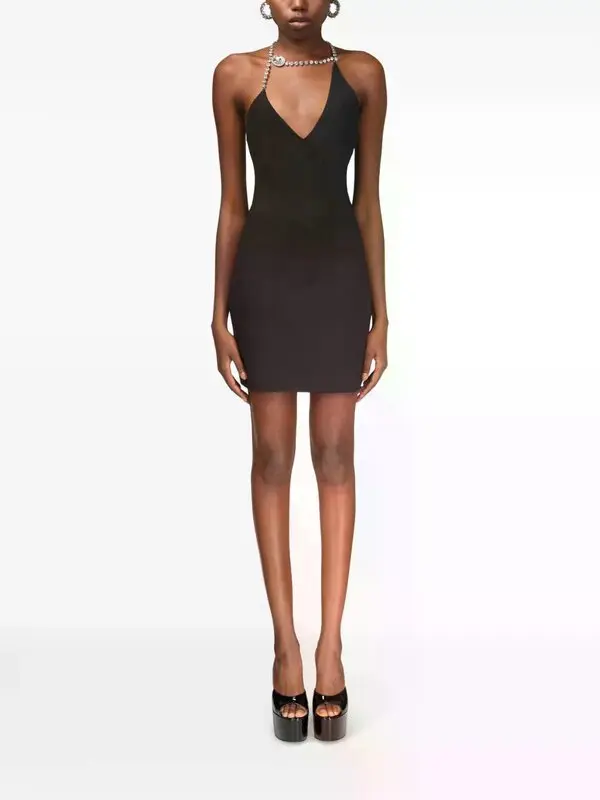 AREA Crystal-embellished Minidress