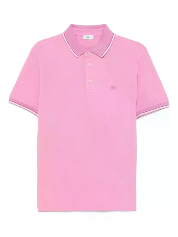 Etro Pegaso-embroidered Polo Shirt - Pink