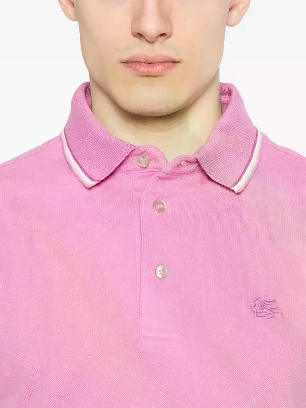 Etro Pegaso-embroidered Polo Shirt - Pink
