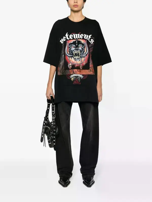 Vetements Motorhead Patched T-Shirt - Black | Editorialist