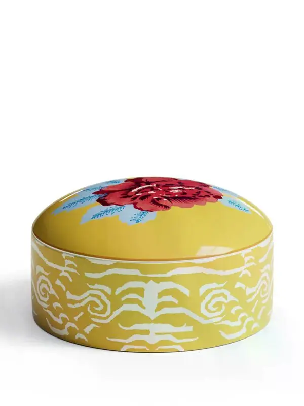 LISA CORTI Floral-print Jewellery Box - Yellow