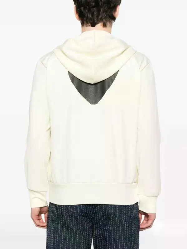Play Comme Des Garcon Large Heart-print Zip-up Hoodie - Neutrals