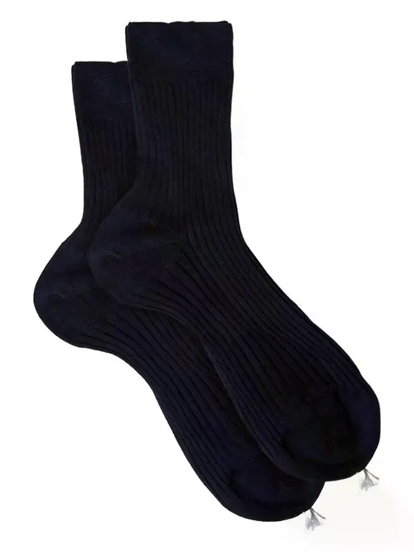 SCAROSSO Ribbed-knit Crew Socks - Blue