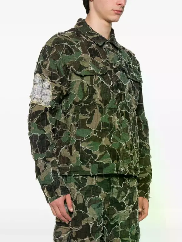 WHO DECIDES WAR Camo Trucker Jacket