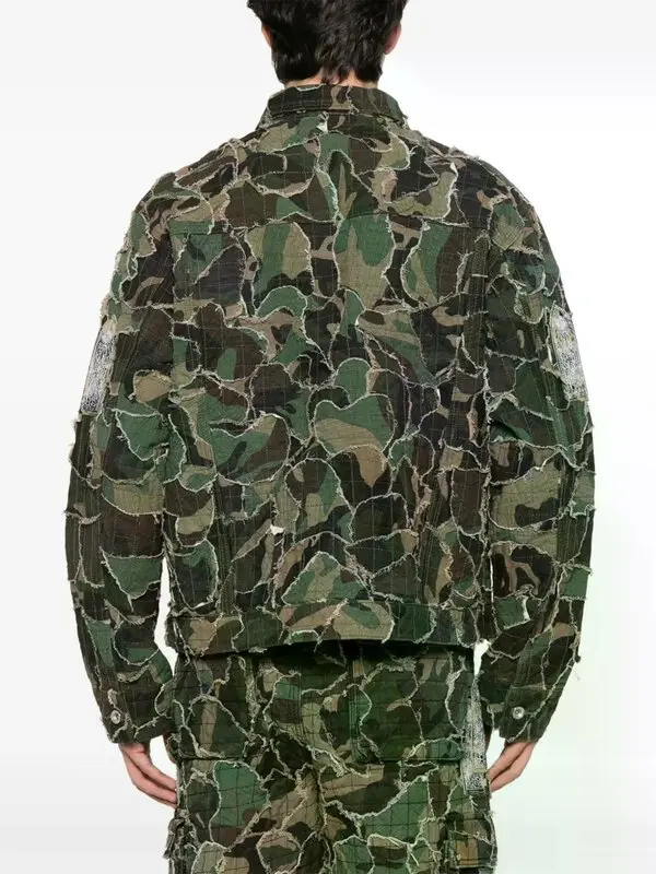 WHO DECIDES WAR Camo Trucker Jacket