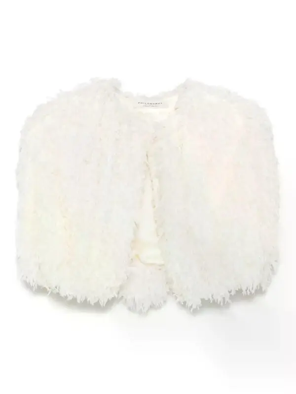 Philosophy Di Lorenzo Serafini Fringed Gilet - White