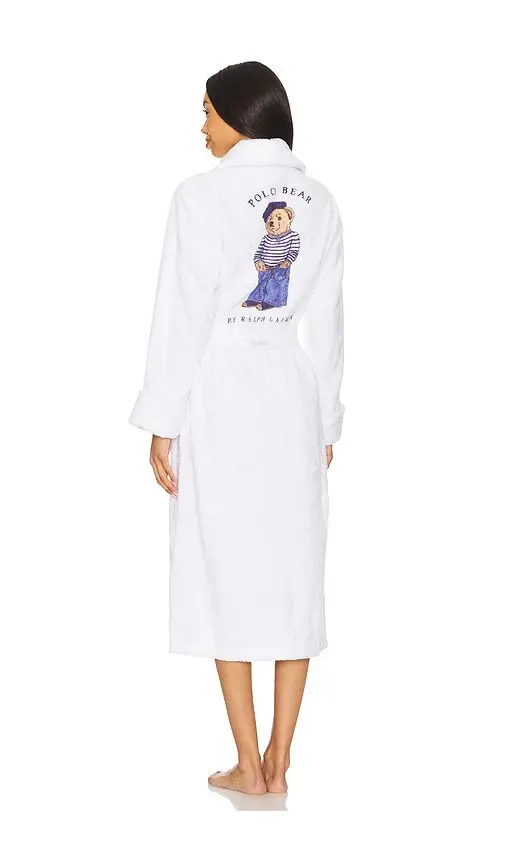 Polo Ralph Lauren Printed Back Robe In White - White Cloud W,beret Bear