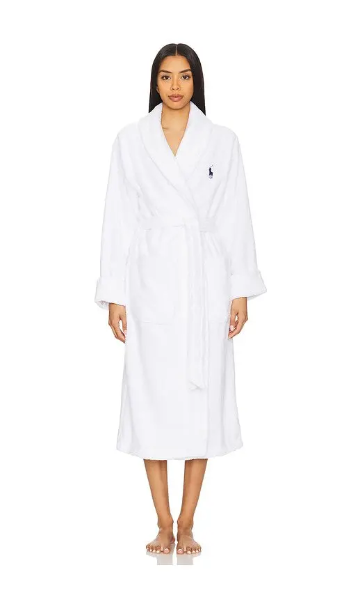 Polo Ralph Lauren Printed Back Robe In White