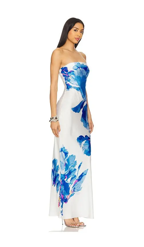 Rococo Sand Floral Print Maxi Dress - Blue
