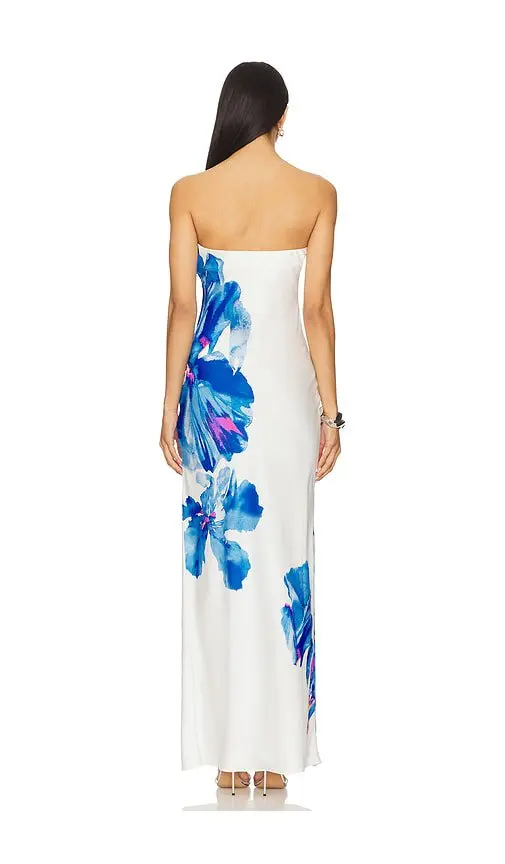 Rococo Sand Floral Print Maxi Dress - Blue