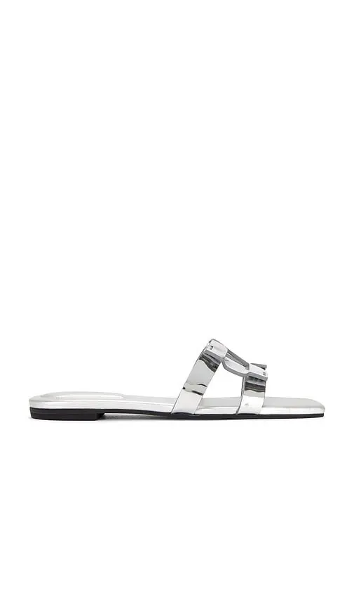 Simkhai Monogram Flat Slide - Silver