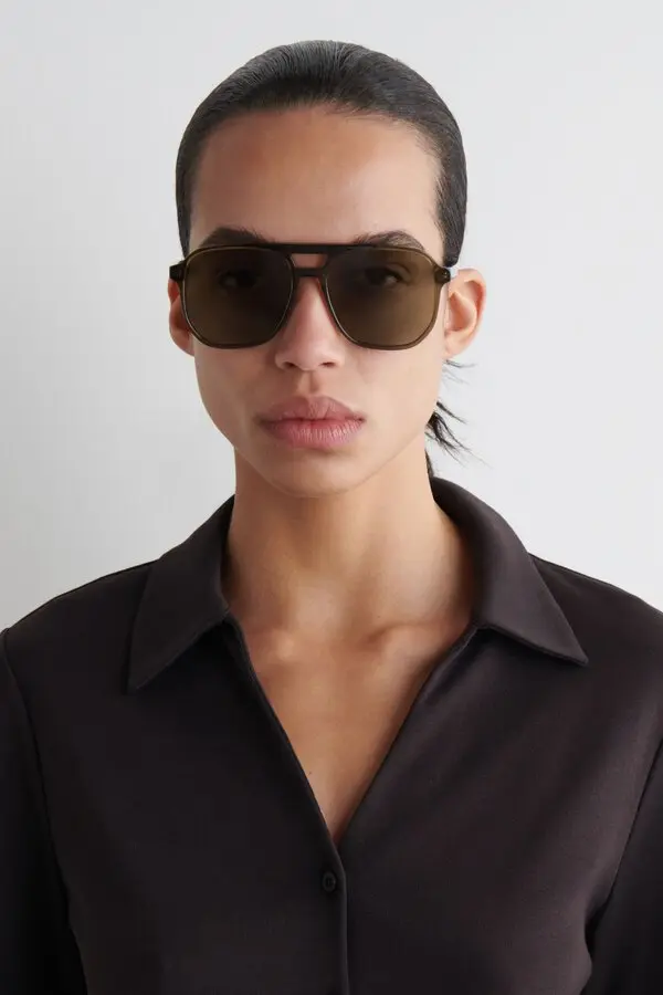 Cos Oversized Square-frame Aviator Sunglasses - Beige