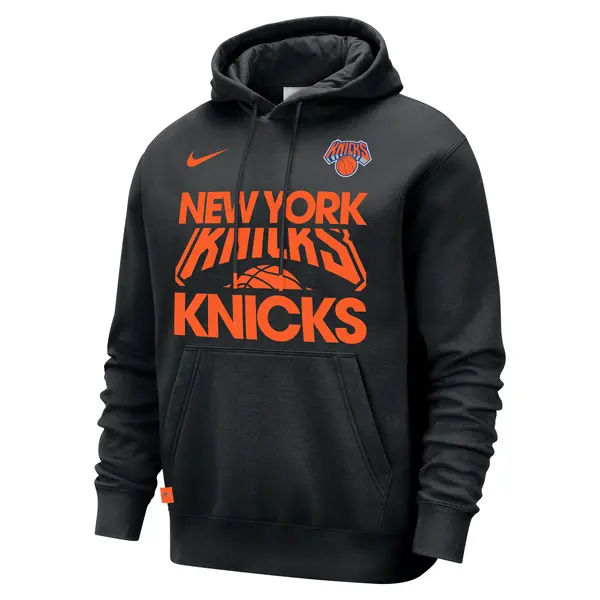 Nike New York Knicks Club Courtside Nba Pullover Hoodie - Black