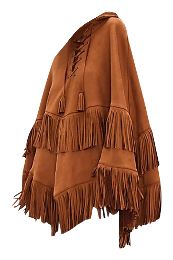 UNDERSTATED LEATHER So Swiftly Suede Poncho
