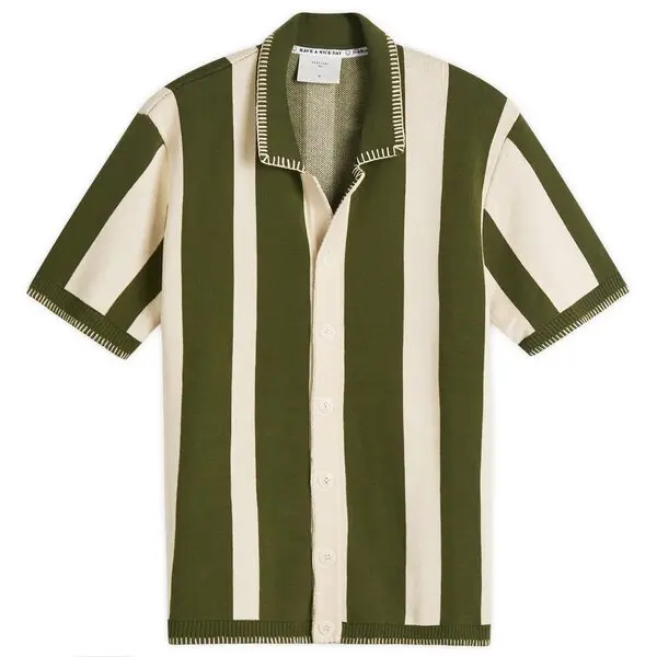 PERCIVAL Knitted Stripe Cuban Shirt