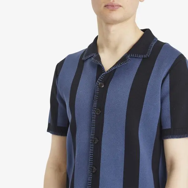 PERCIVAL Knitted Stripe Cuban Shirt