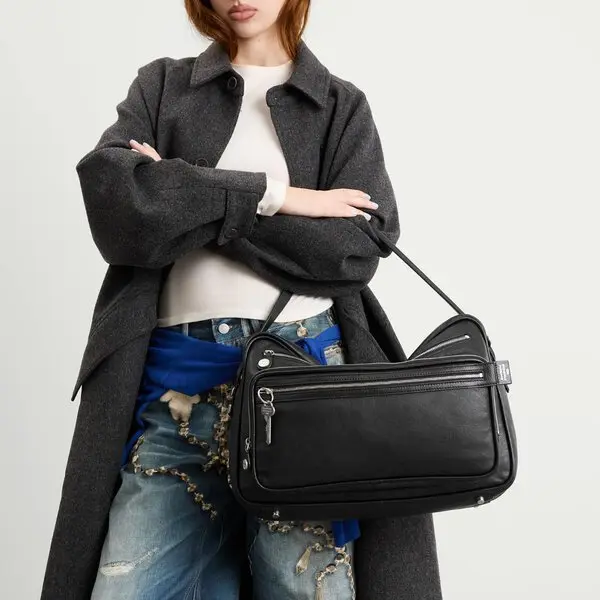 Acne Studios Camero Medium Leather Bag - Black
