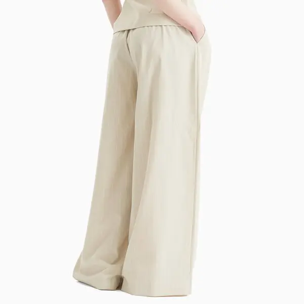 ST. AGNI Pinstripe Wool Drawstring Trousers