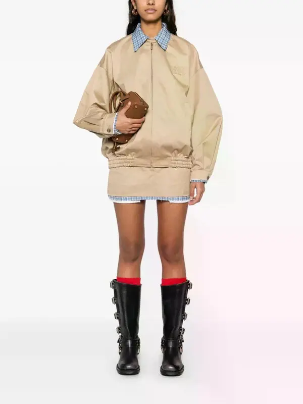 Miu Miu Logo-embroidered Bomber Jacket