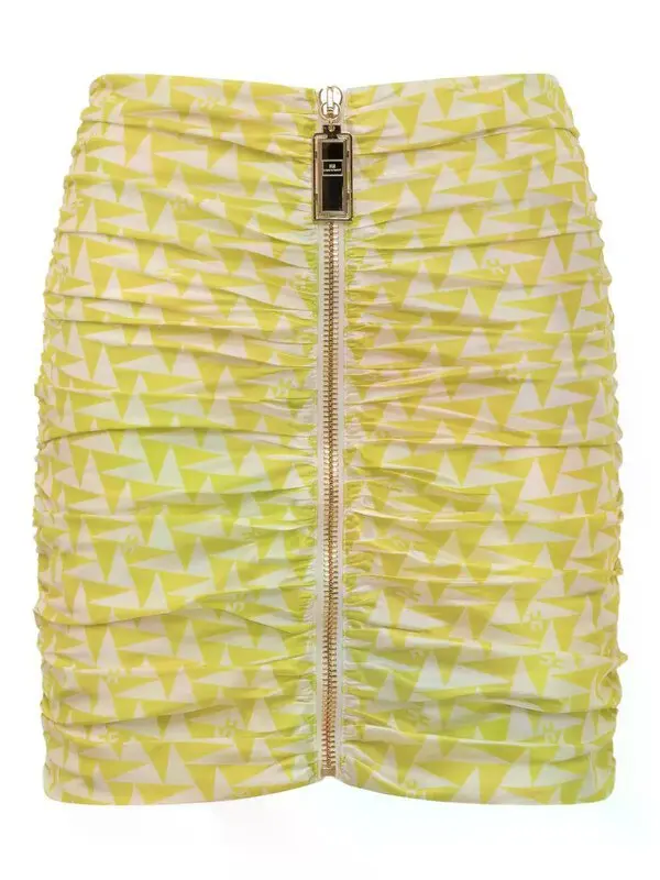 Elisabetta Franchi Geometric-pattern Mini Skirt - Yellow