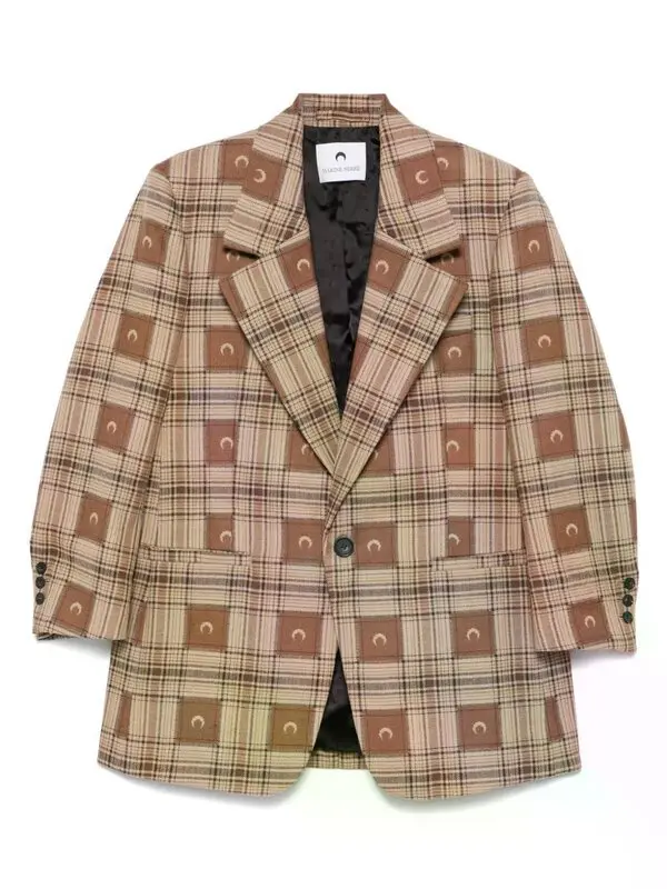MARINE SERRE Moon-checked Jacquard Blazer