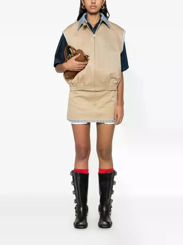 Miu Miu Contrast-trim Chino Mini Skirt