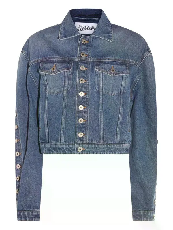 Jean Paul Gaultier Cropped Denim Trucker Jacket - Blue