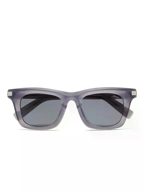 Zegna Angular-frame Sunglasses - Grey