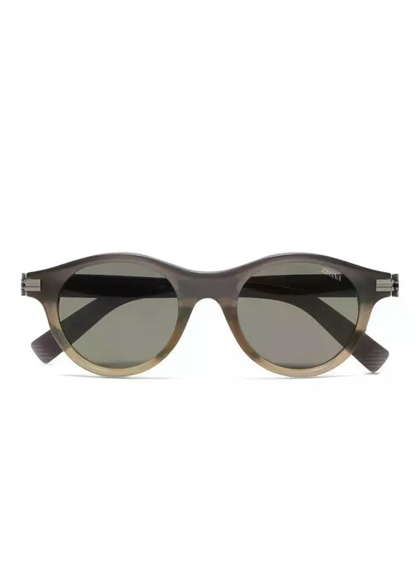 Zegna Round-frame Sunglasses - Grey