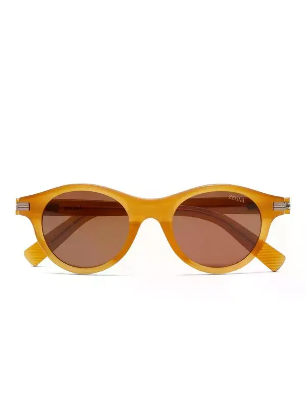 Zegna Round Frame Sunglasses - Brown