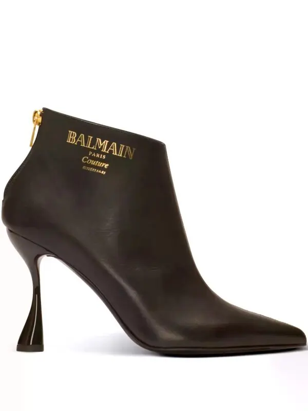 Balmain 95mm Eden Leather Ankle Boots