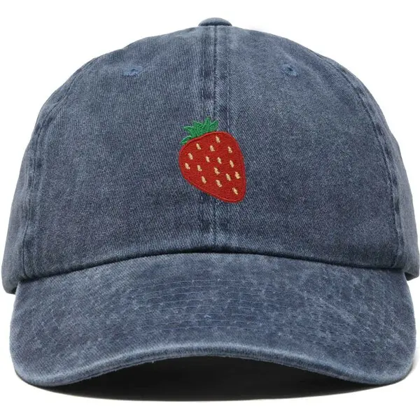 DALIX Strawberry Cap - Washed Navy Blue