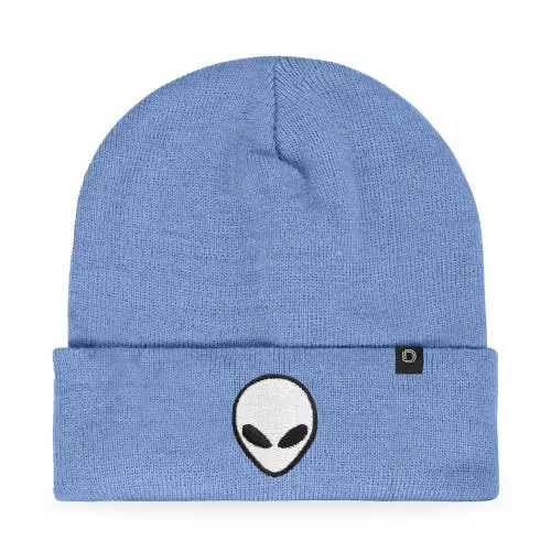 DALIX Alien Embroidered Beanie Hat - Periwinkle