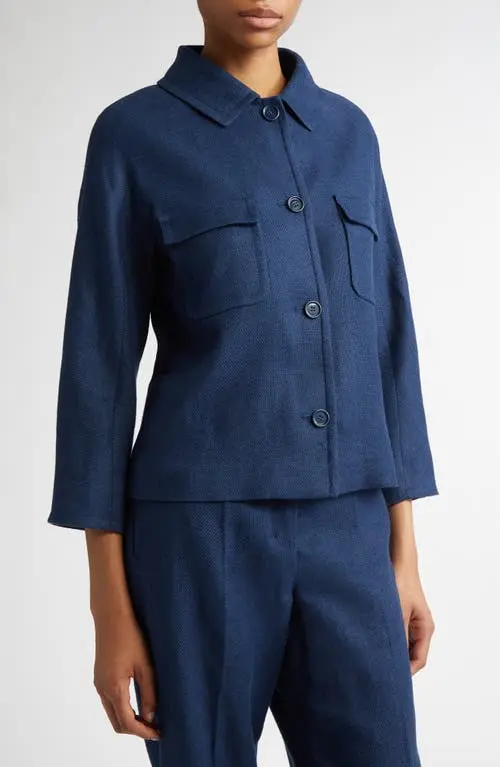 Max Mara Monia Linen Blend Crop Jacket