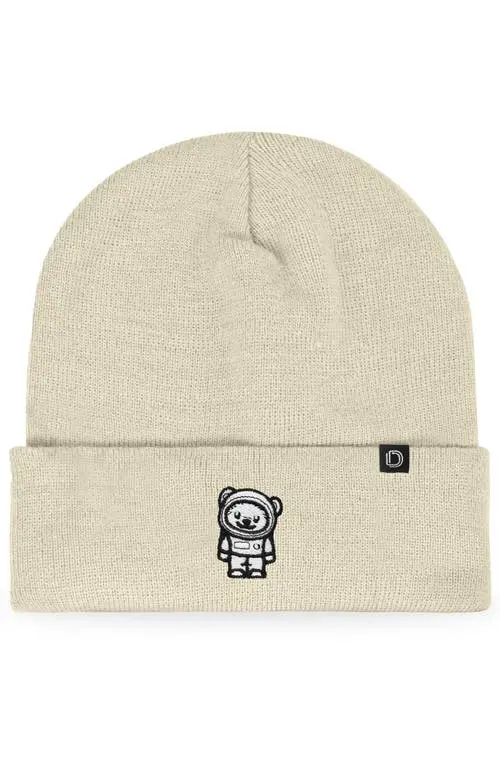 DALIX Ice Bear Embroidered 12-inch Knit Beanie - Beige