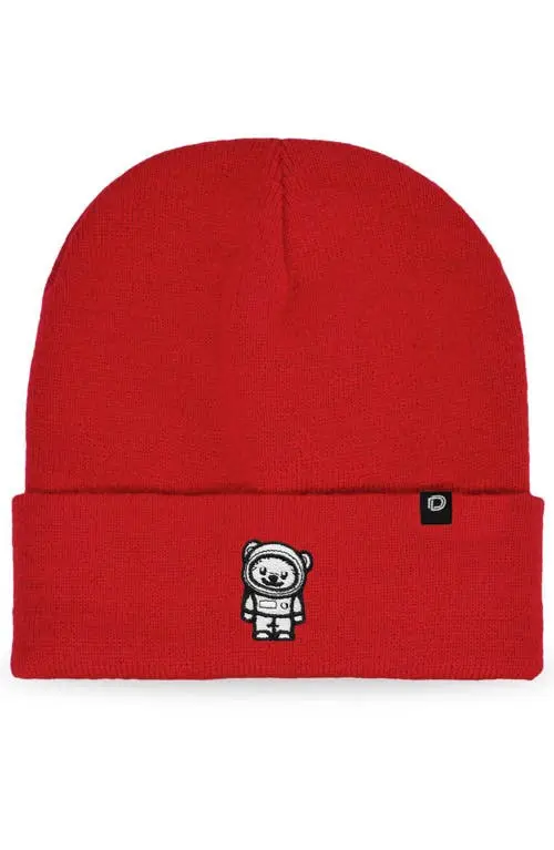 DALIX Ice Bear Embroidered 12-inch Knit Beanie - Red