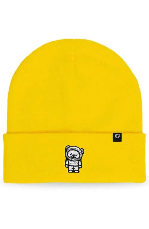 DALIX Ice Bear Embroidered 12-inch Knit Beanie - Yellow