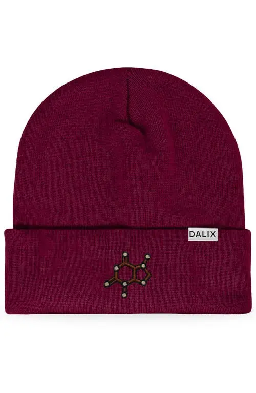 DALIX Molecule Embroidered Beanie - Maroon