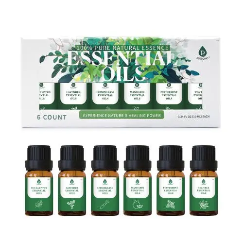 PURSONIC 100% Pure Natural Essence Essential Oils Collection Aromatherapy At Its Finest - Green