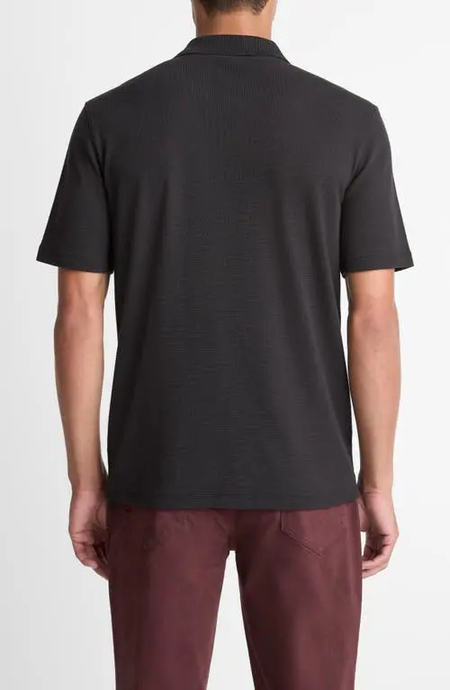 Vince Johnny Collar Polo - Black