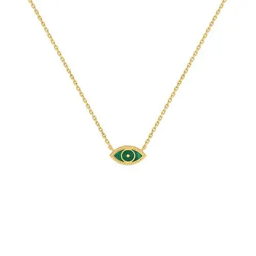 KARMA AND LUCK Evil Eye Malachite Necklace - Gold/green