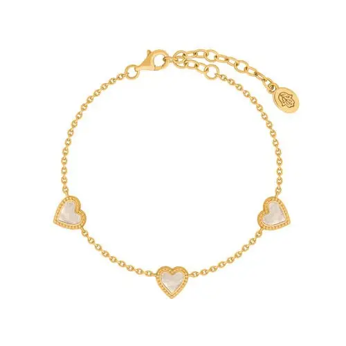 KARMA AND LUCK Mother Of Pearl Heart Gold Bracelet - Gold/white
