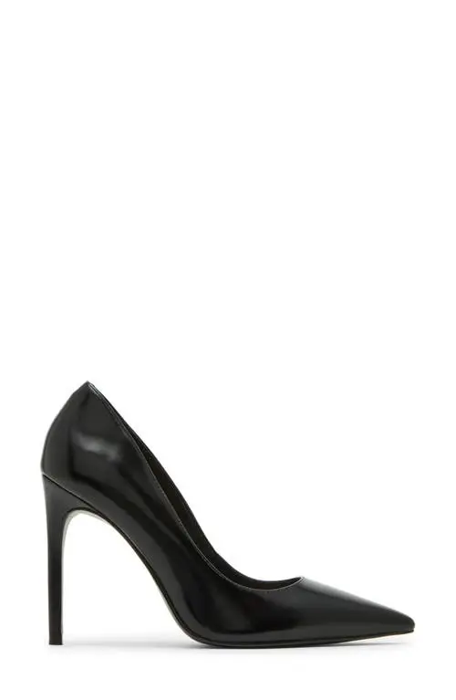 Steve Madden Leather Pointed Toe Pumps - Black Leather